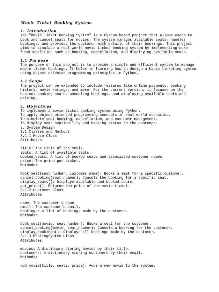 Movie Ticket Booking System 2024-08-28 - 17-01-47 Lore | PDF | Object Oriented Programming ...