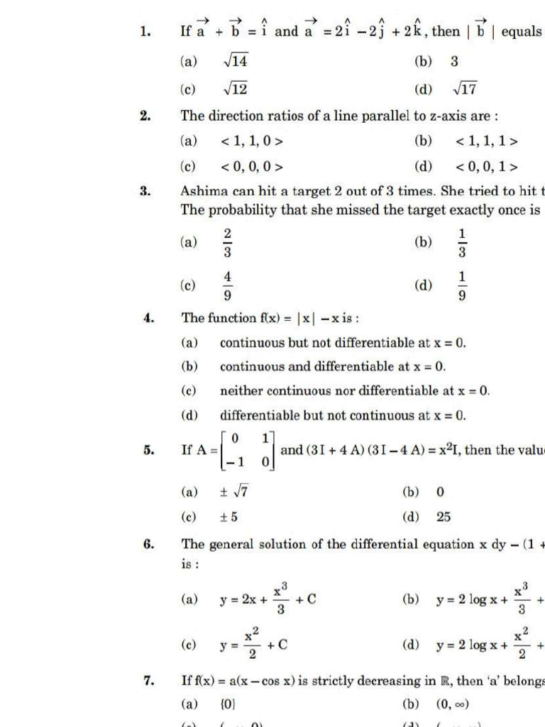 Mcqs Maths | PDF