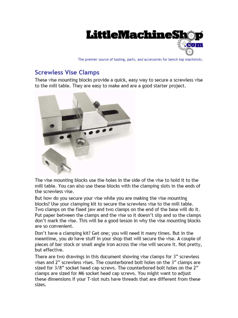 Screwless Vise Clamps | PDF | Screw | Metalworking
