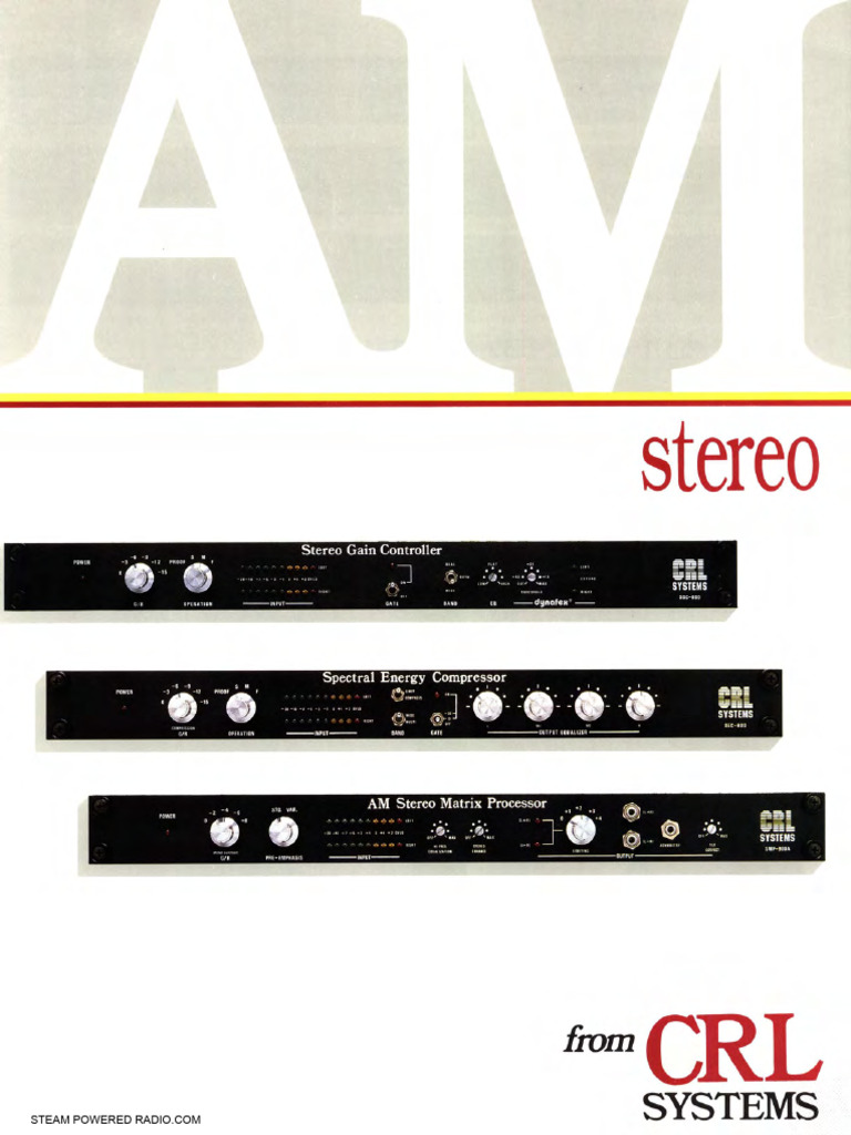 CRL AM Stereo Audio Processing System | PDF | Equalization (Audio ...