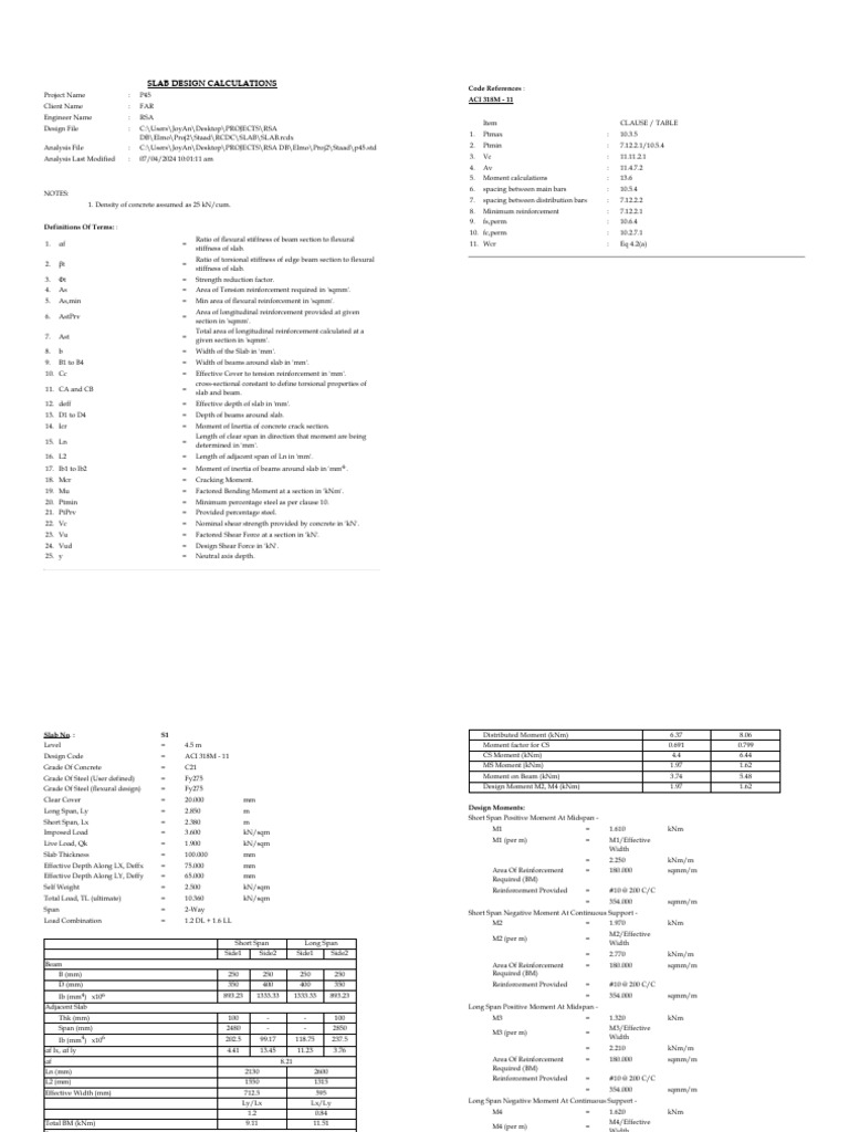 Slab Calc - HTML | PDF | Beam (Structure) | Bending