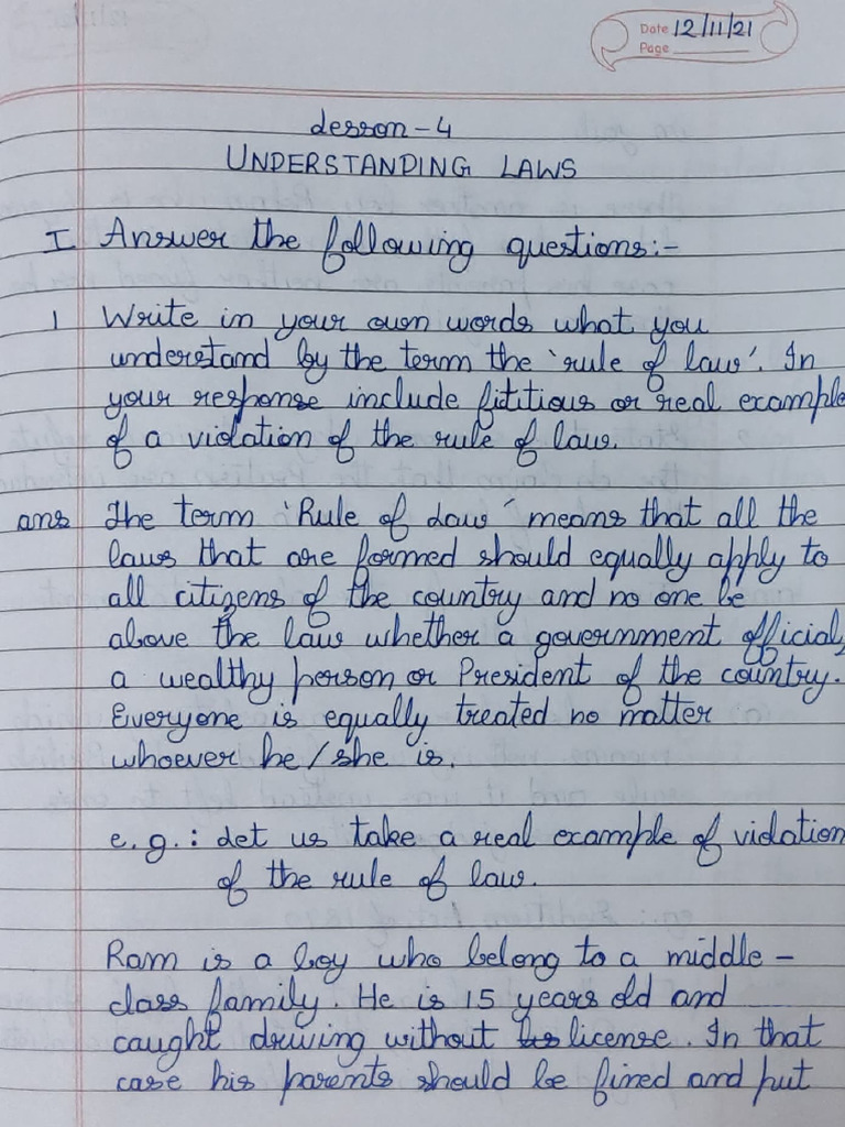 Civics Ch-4 - Understanding Laws (Notes) | PDF