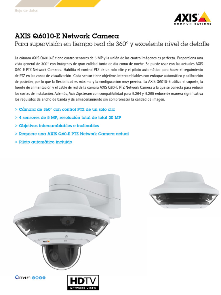 Datasheet Axis q6010 e Network Camera Es ES 402733 | PDF | Vídeo | Píxel