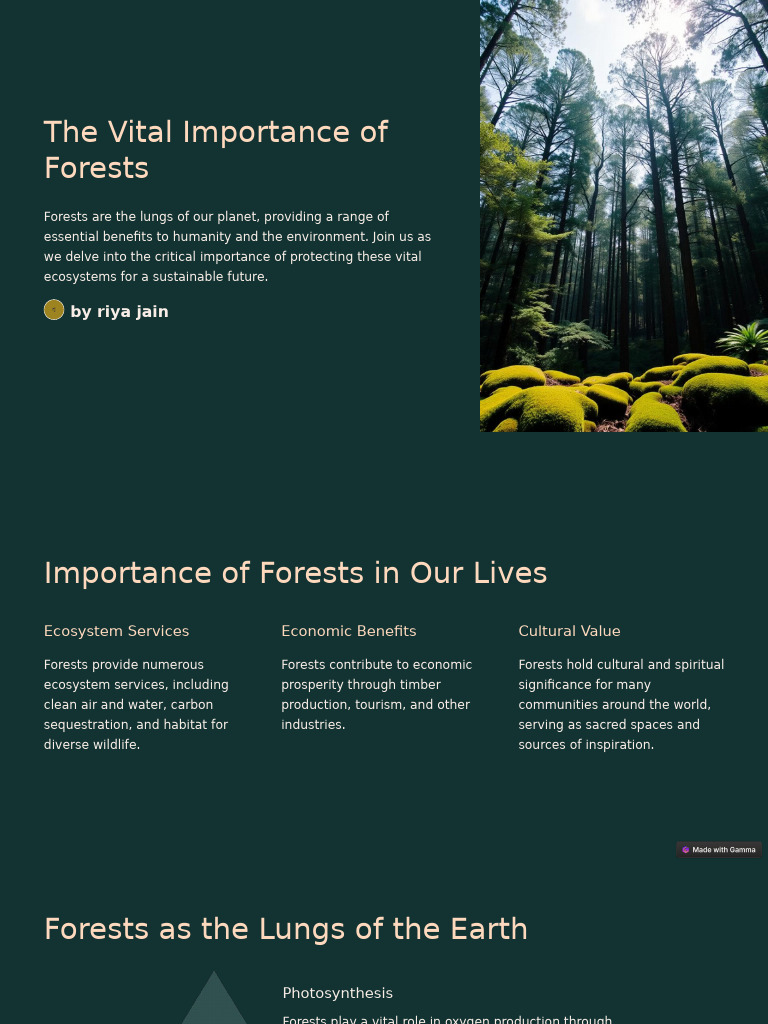 The Vital Importance of Forests | PDF | Forests | Deforestation