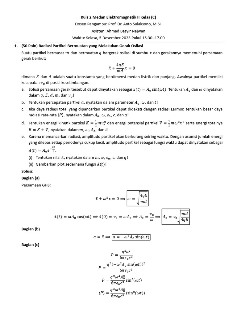 Kuis 2 - Soal dan Solusi | PDF