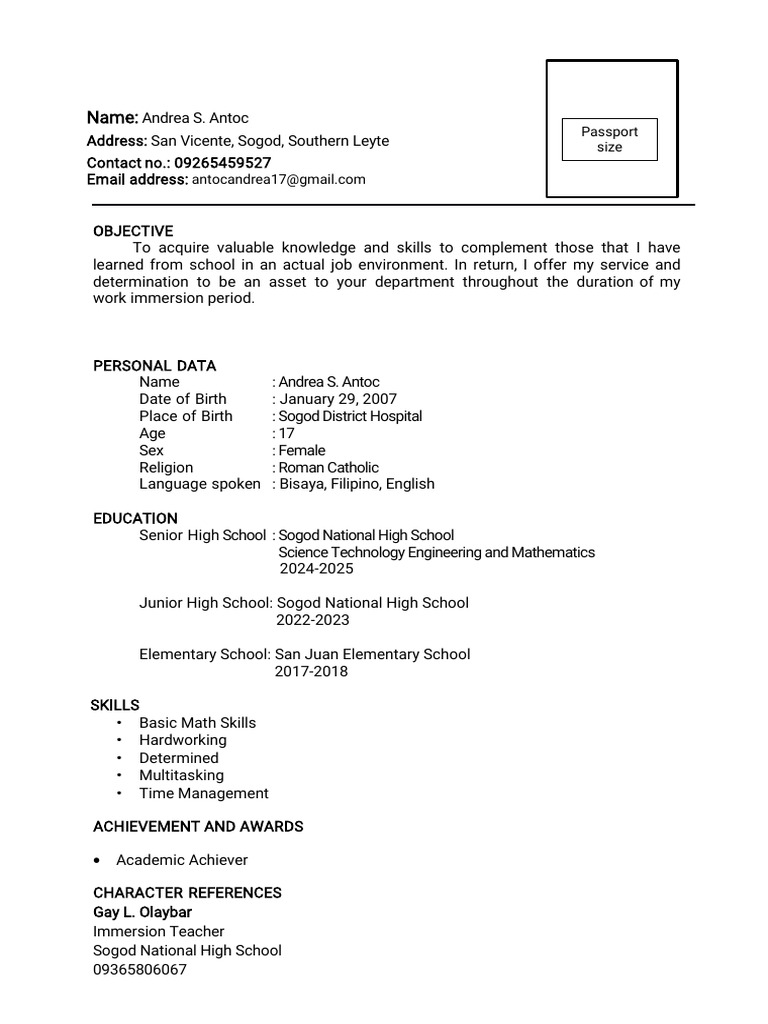 Resume Andrea | PDF