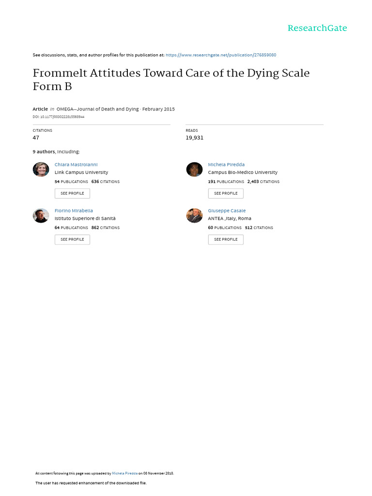 2015 Mastroiannietal Frommeltattitudestodeath Omega J | PDF | Terminal ...