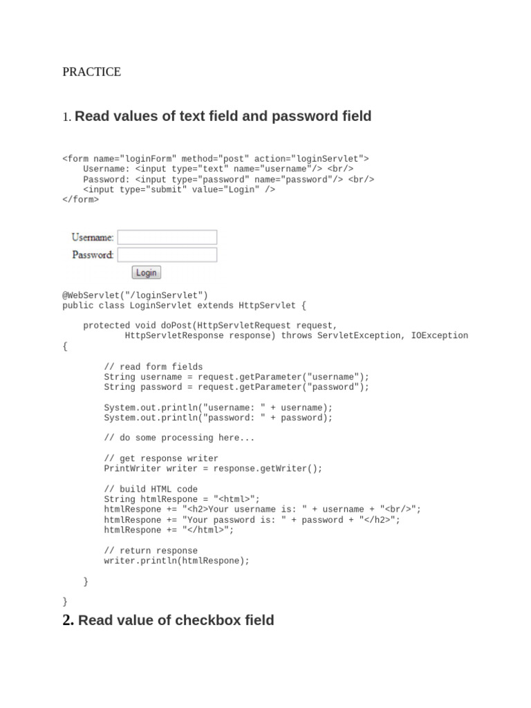 Form Data Handling in Java Servlet | PDF