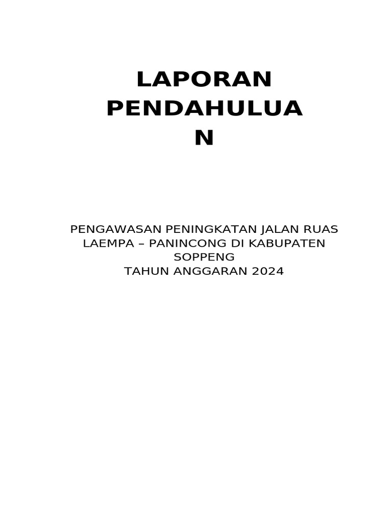 Laporan Pendahuluan | PDF