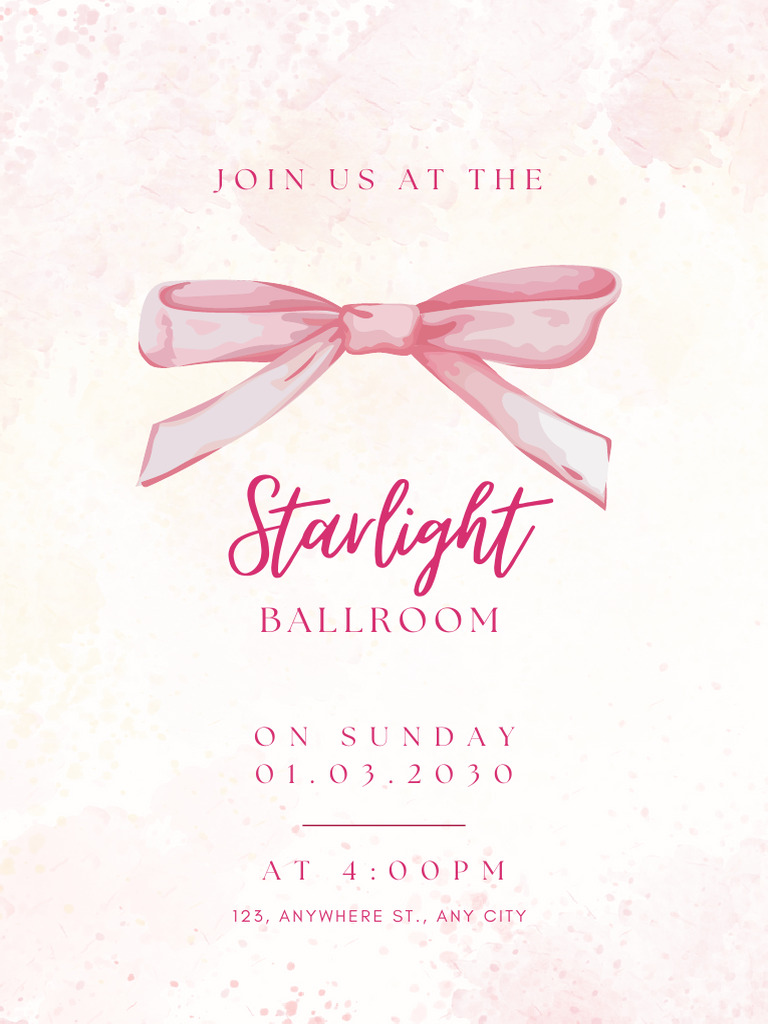 Pink Watercolor Flowy Script Birthday Invitation | PDF