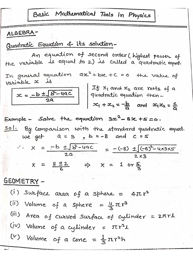 Basic Tool of Mathematics in Physics | PDF