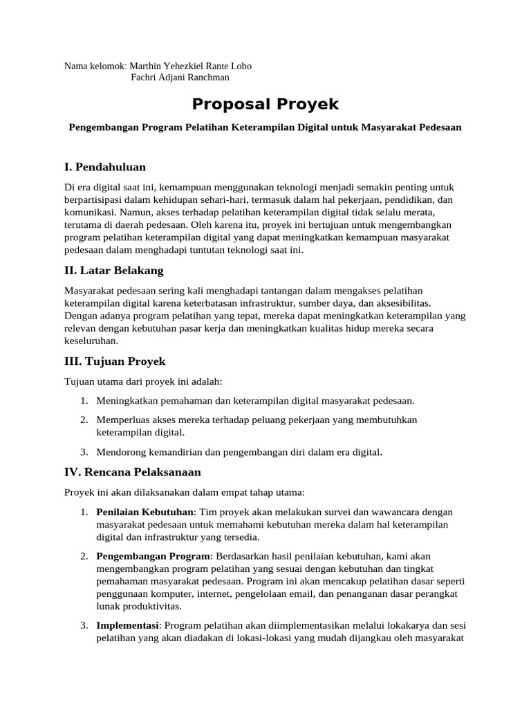 Proposal Proyek | PDF