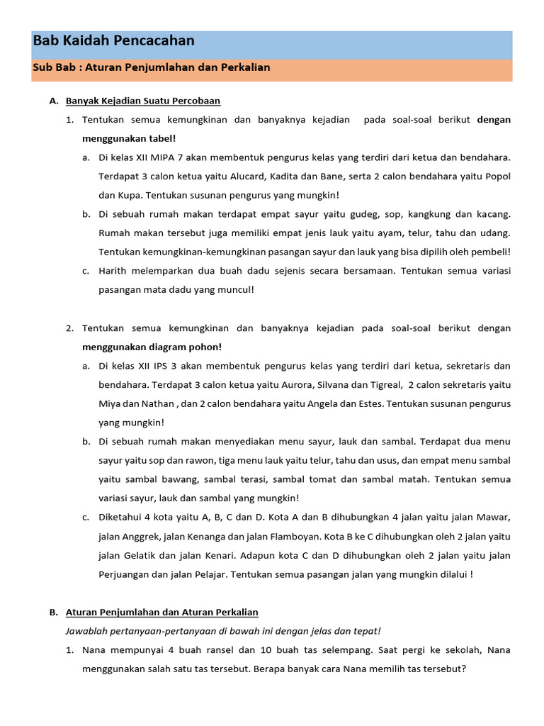 Aturan Penjumlahan dan Perkalian-1 | PDF