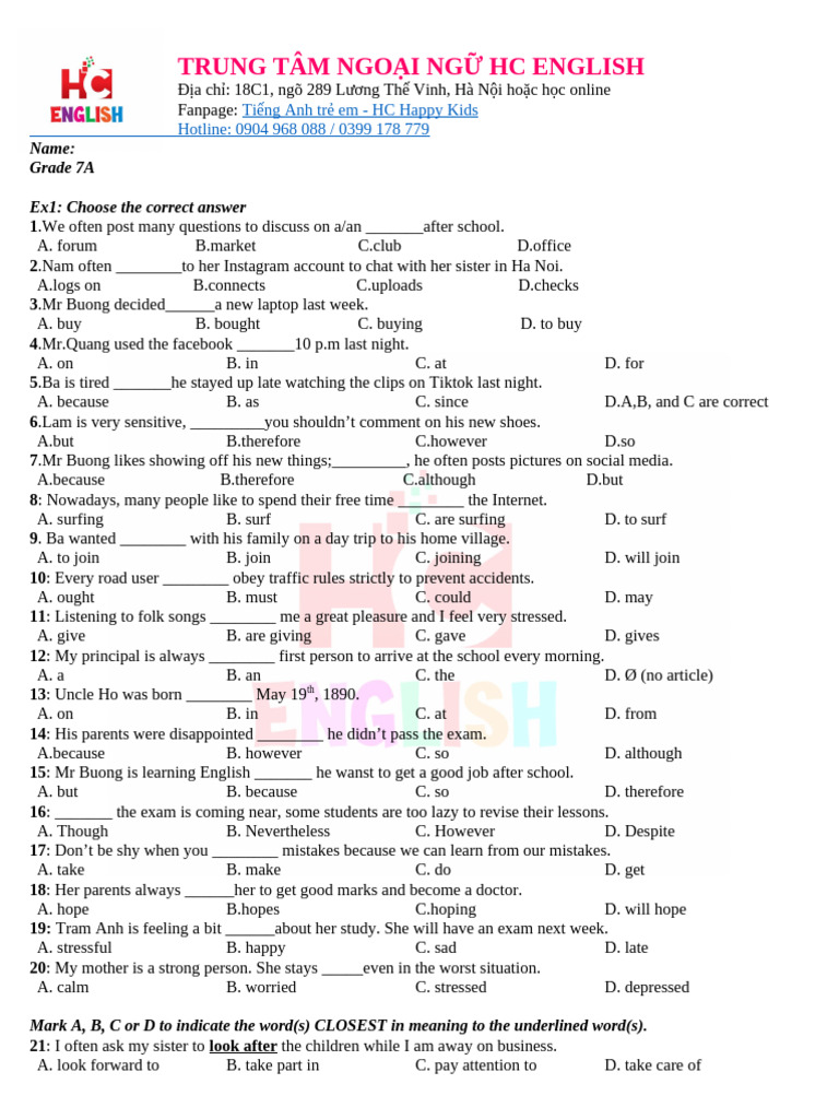 Grade 7A - NP Online - Lesson 8 Teenagers | PDF | Adolescence