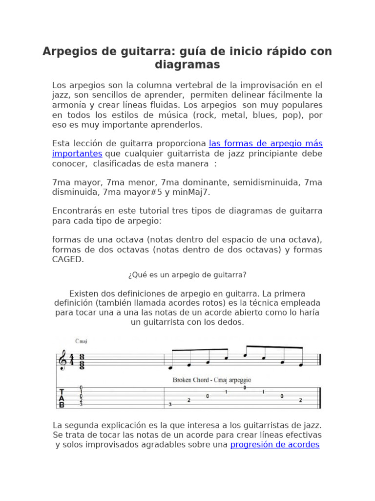 Arpegios de Guitarra | PDF | Acorde (Música) | Escala (música)