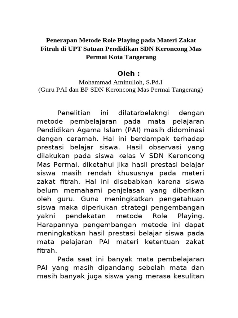 Metode Role Playing | PDF