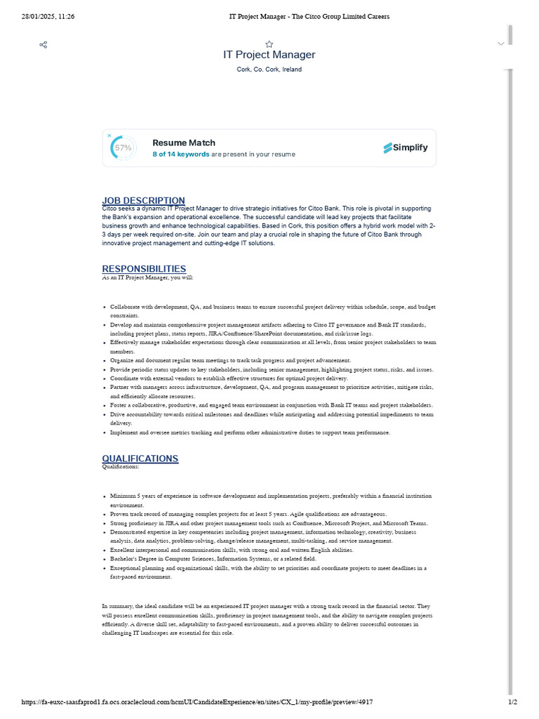 JD | PDF | Project Management | Computing