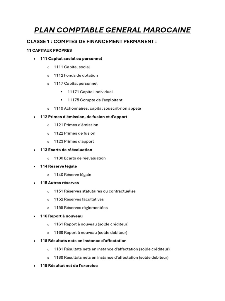 Plan Comptable General Marocaine | PDF | Immobilisations | Prêts