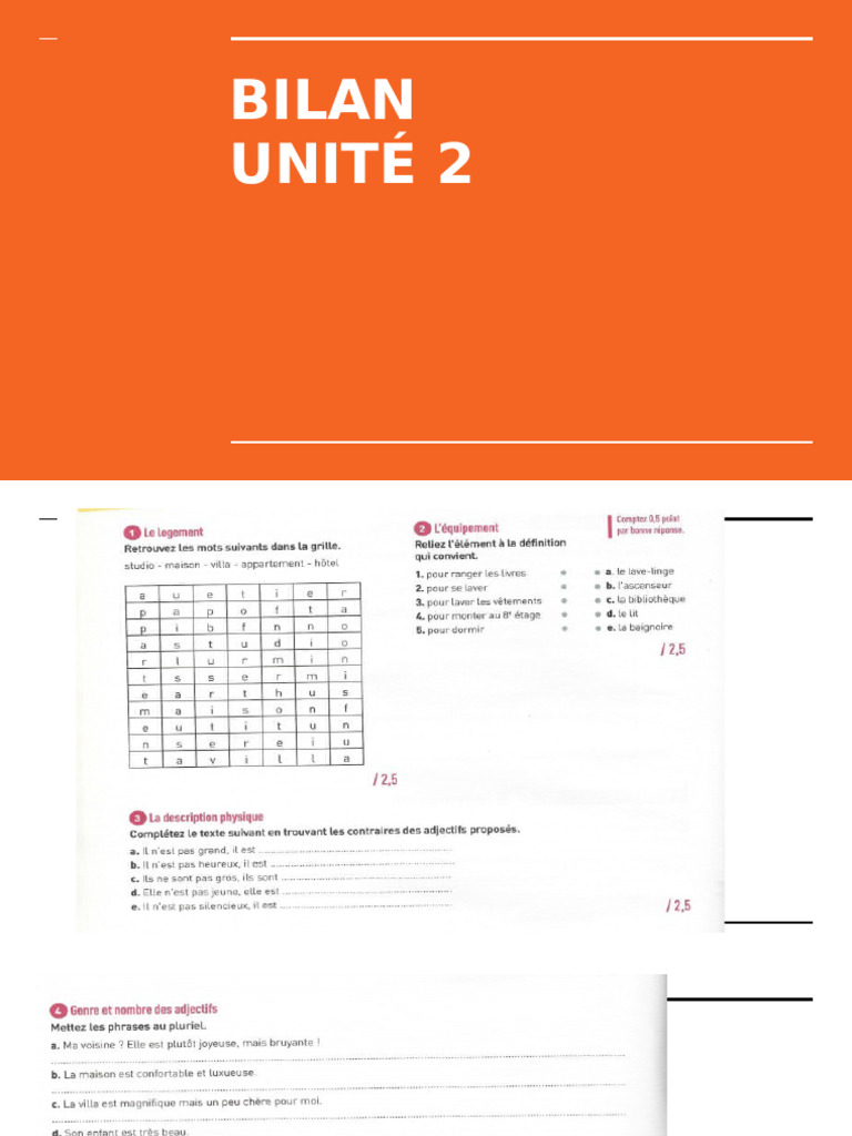 BILAN UNITÉ 2 | PDF