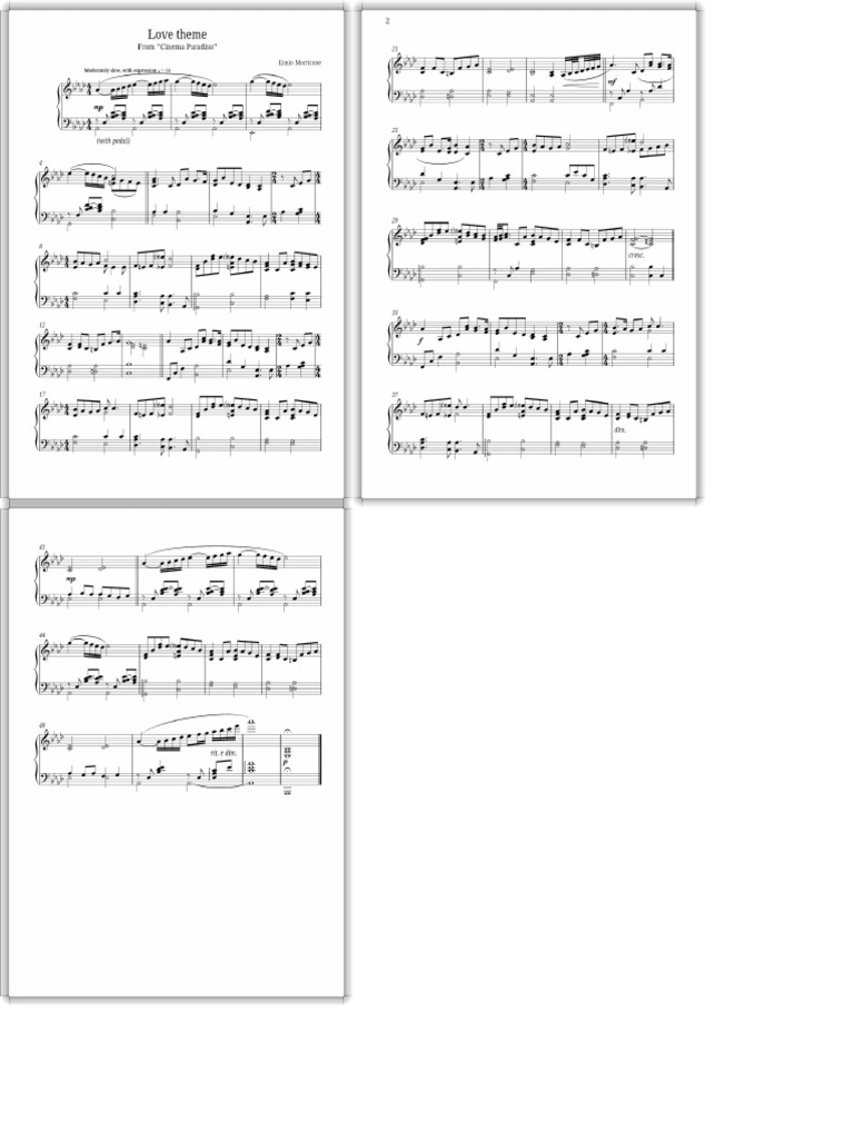 Cinema Paradiso Love Theme Piano Sheet Music - TOAZ - INFO | PDF