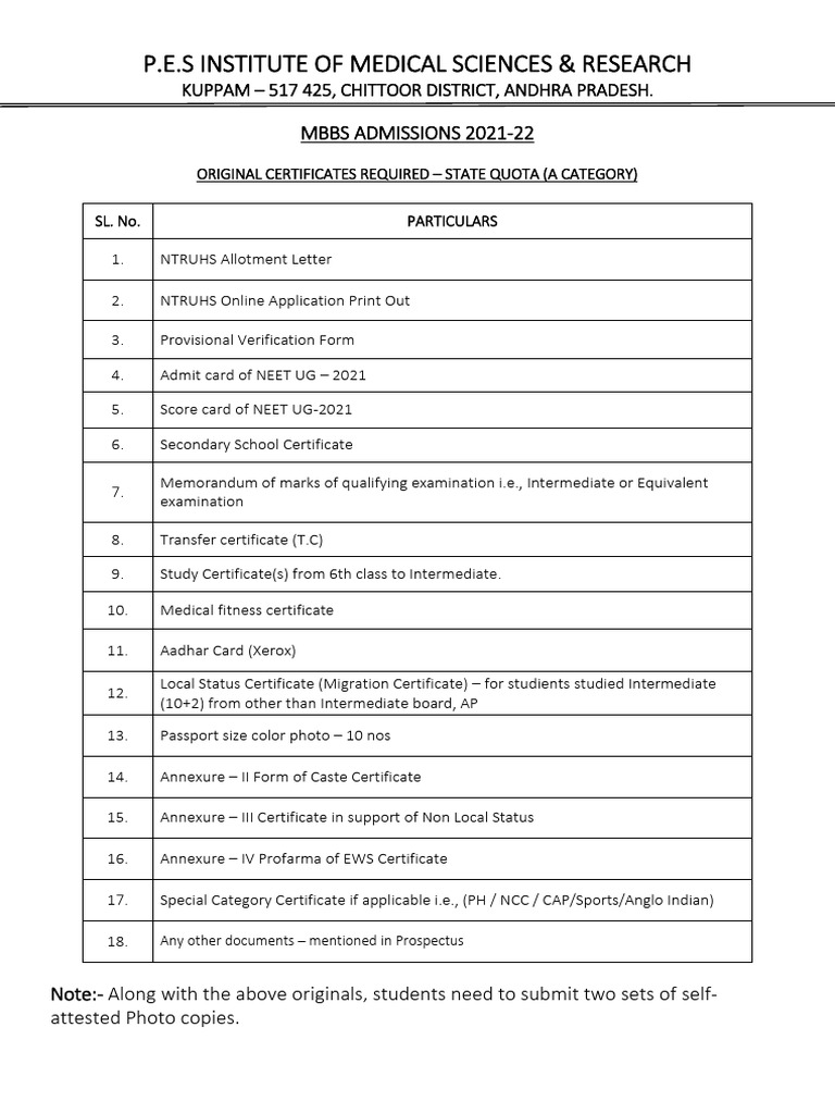 Certificates Required | PDF