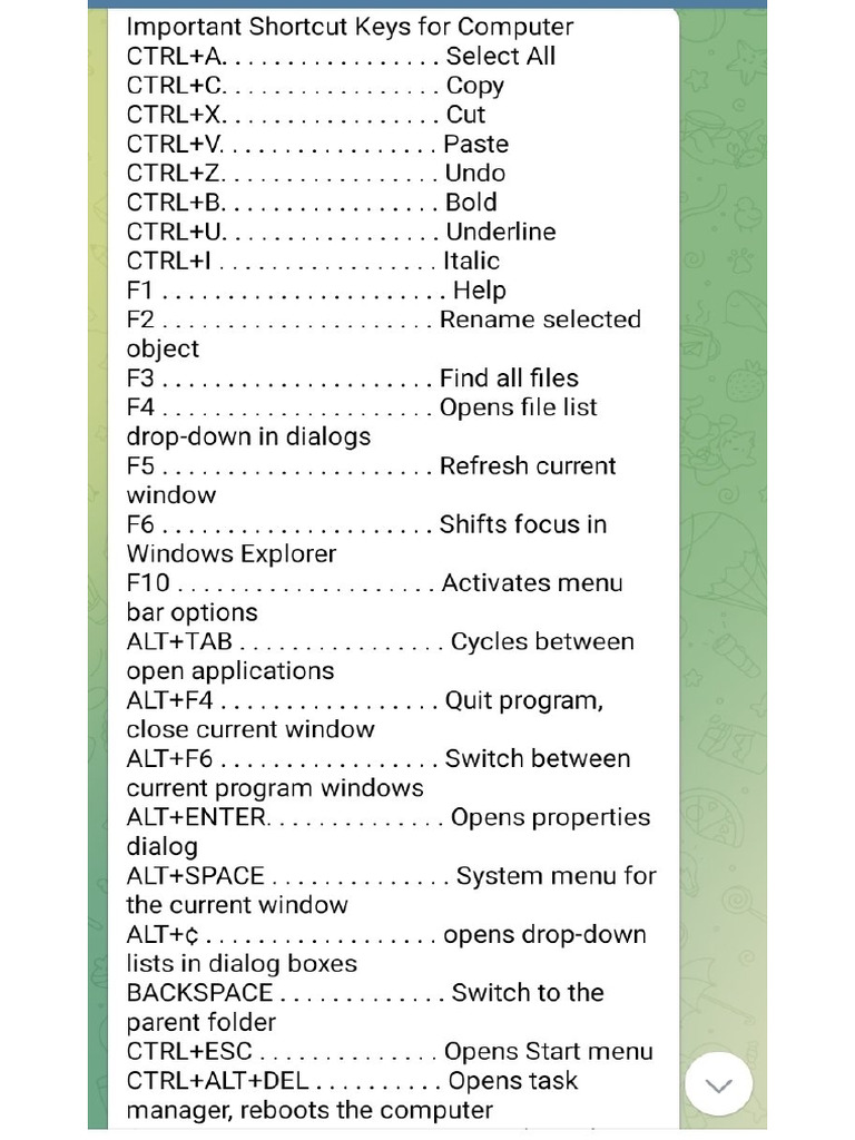 Computer Shortcut Keys | PDF