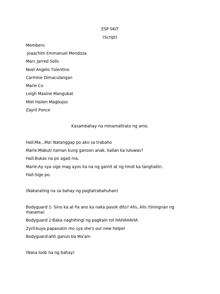 Esp Skit | PDF