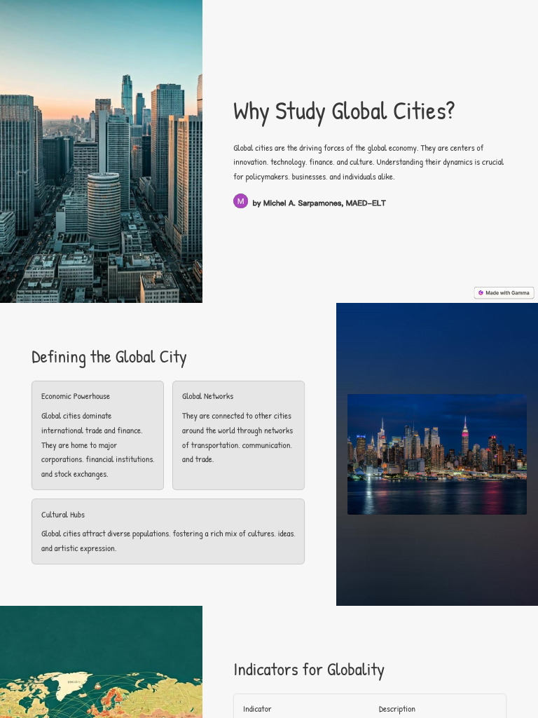 Understanding Global Cities' Dynamics | PDF | Urbanization | Infrastructure