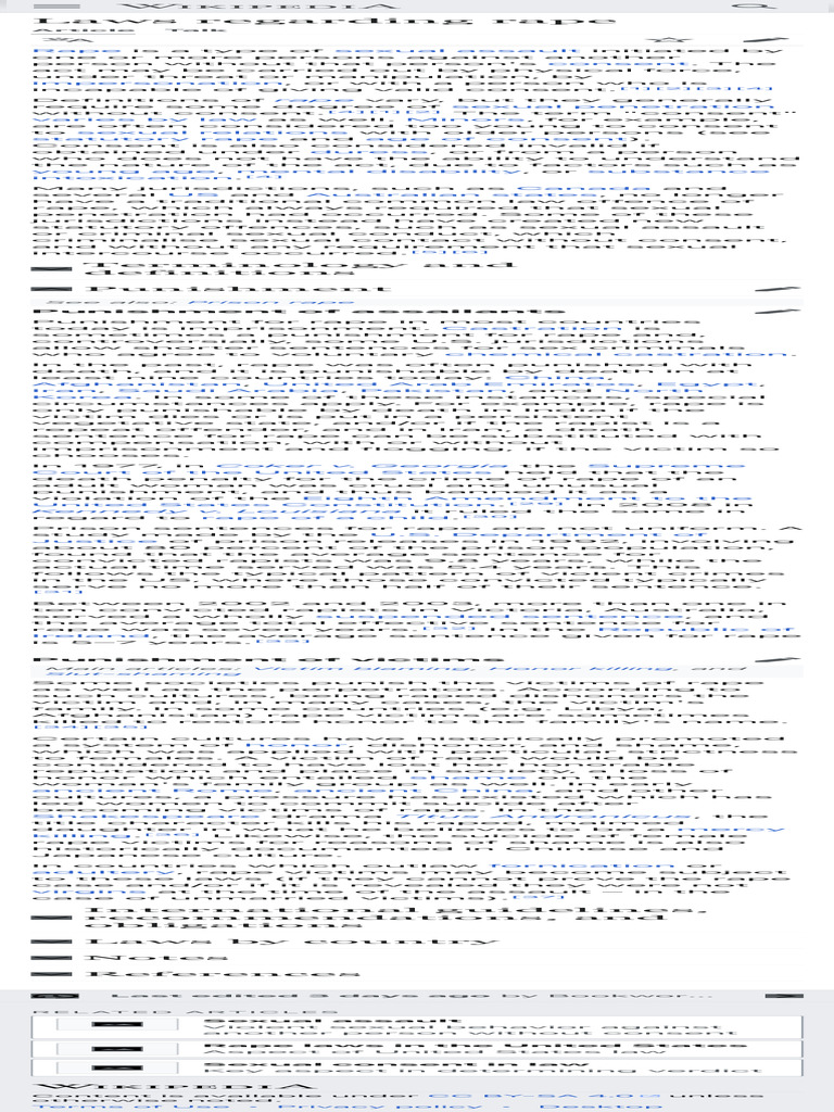 Laws Regarding Rape - Wikipedia | PDF | Rape | Sexual Assault