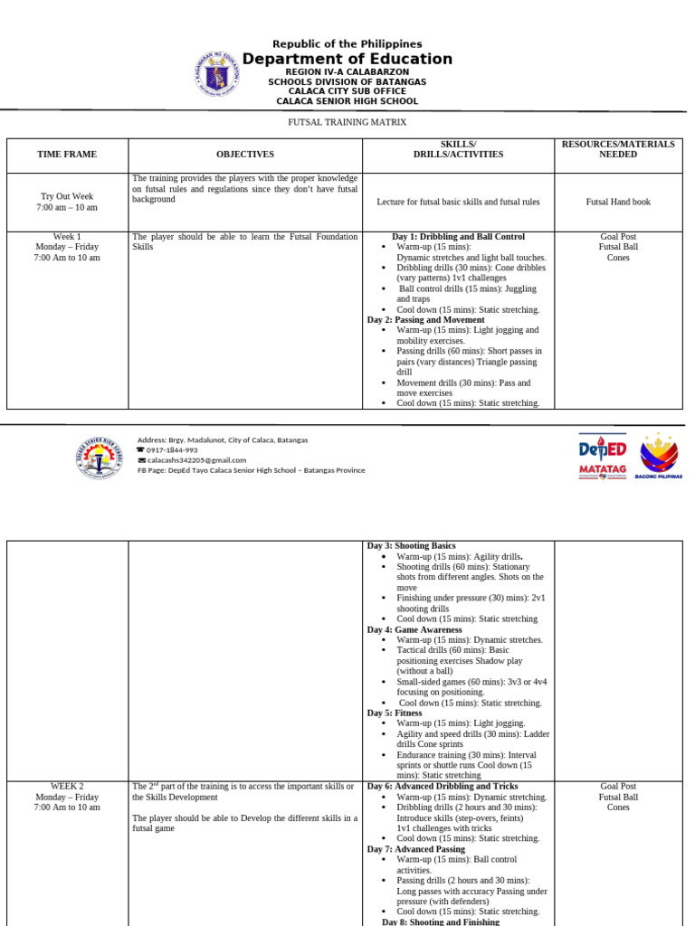 Futsal Training Program | PDF