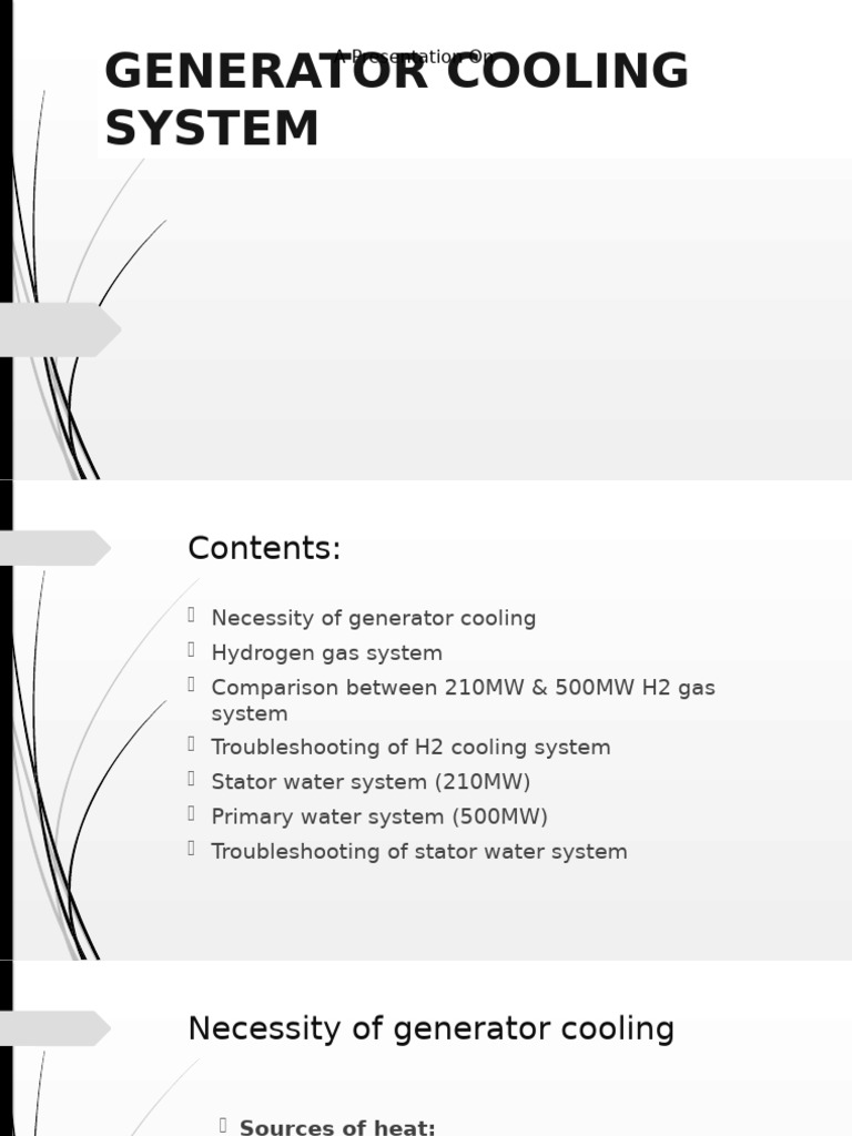 Generator Cooling Systems Overview | PDF | Electric Generator | Gases