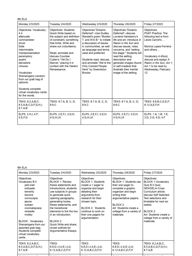 Lesson Plans 2 - 3 - 2025 - 2 - 7 - 2025 | PDF