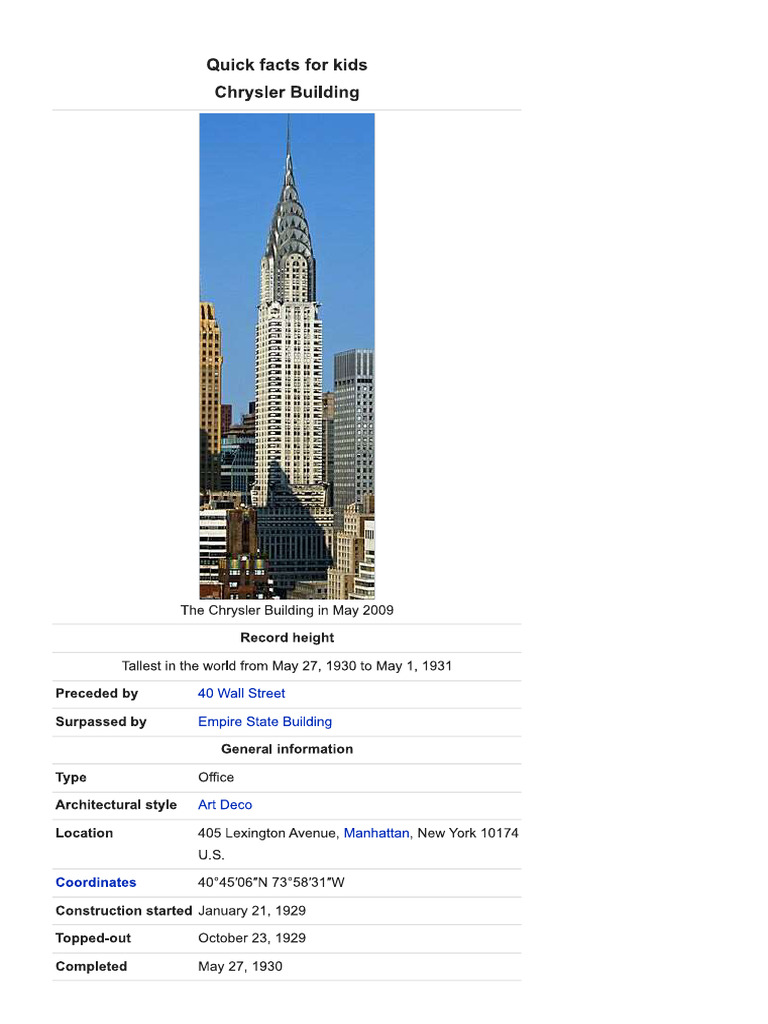 Chrysler buildings facts | PDF
