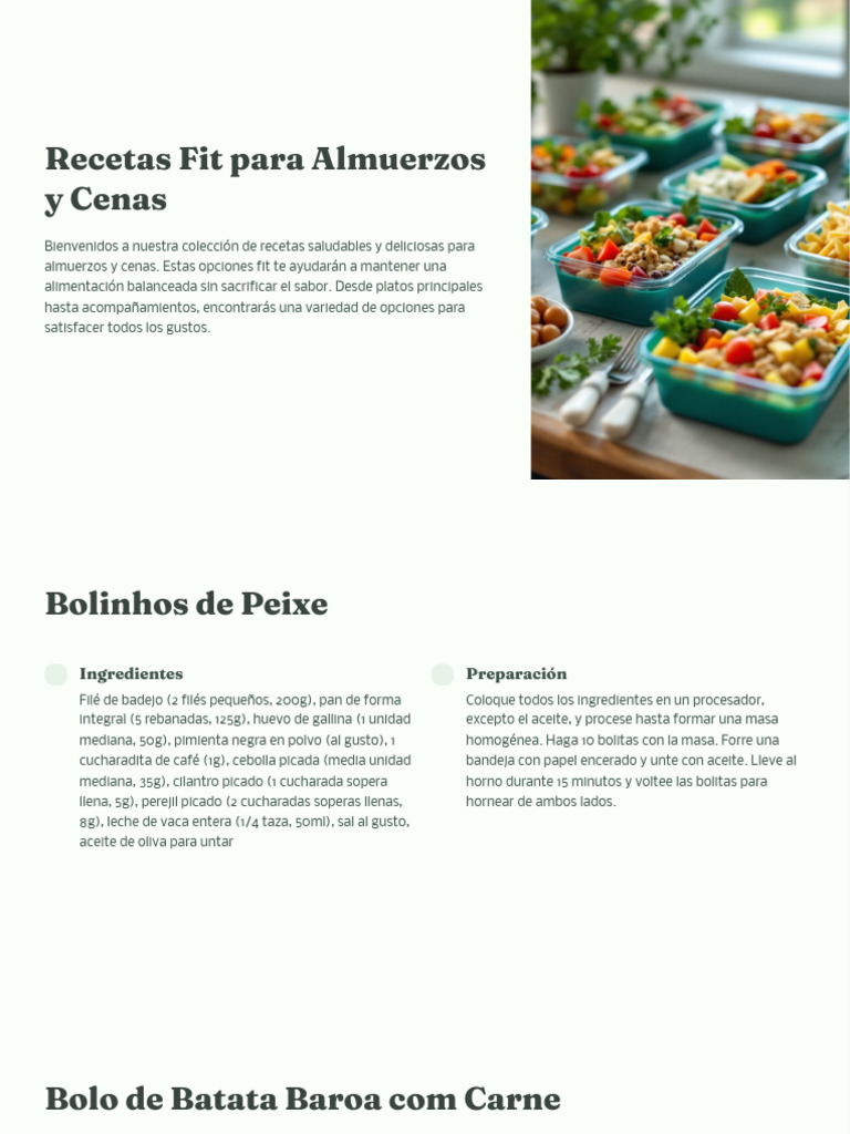 Recetas Fit para Almuerzos y Cenas | PDF | filete | Salsa