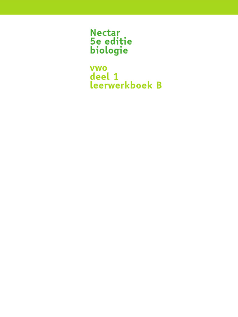 Inhoudsopgave Nectar 5e Ed 1 Vwo Flex Leerwerkboek B | PDF