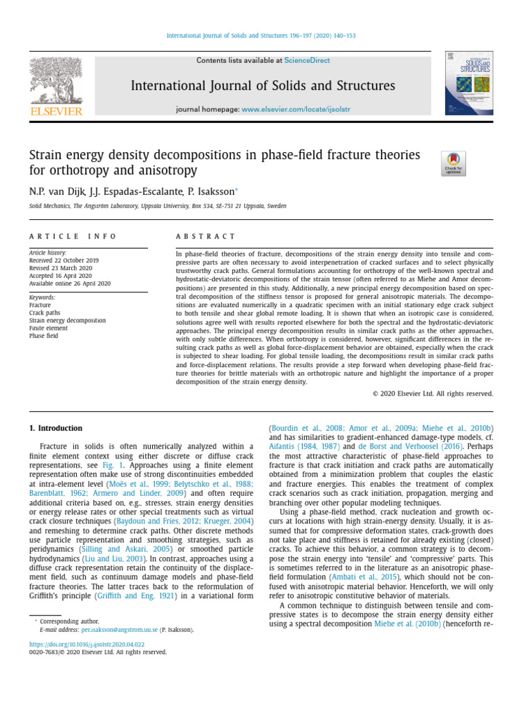 Strain Energy Decomposition | PDF | Stress (Mechanics) | Linear Elasticity