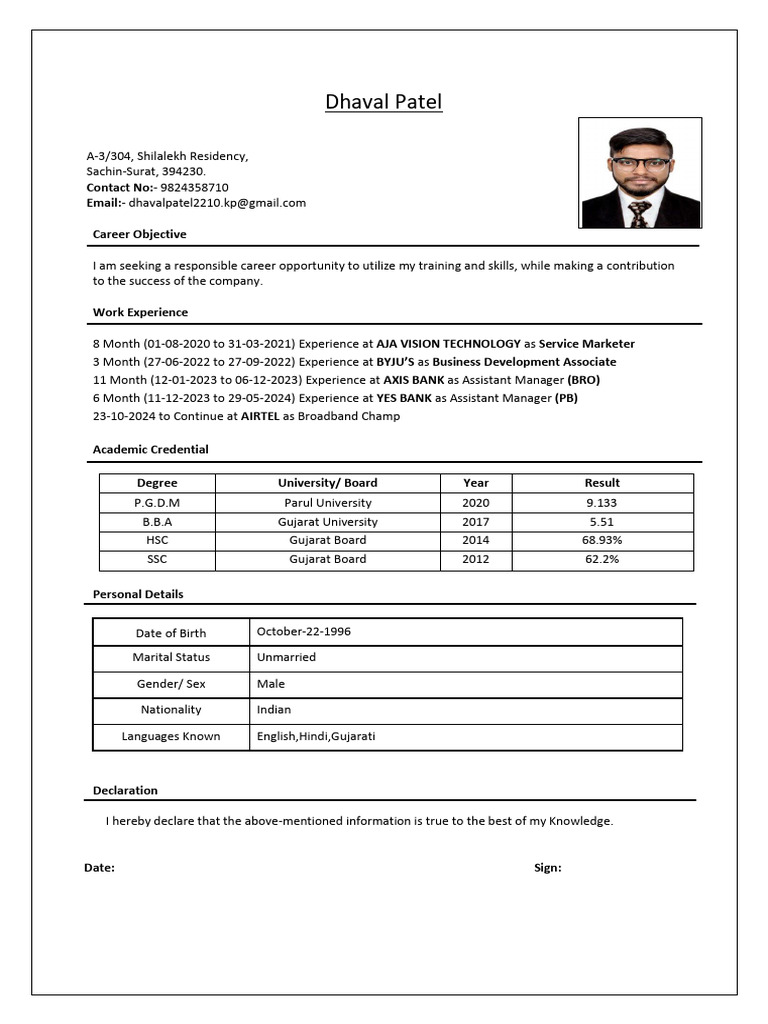 Dhaval New Resume | PDF