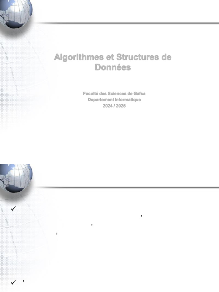 Algorithmes et Structures de Données 2024 | PDF | Algorithmes ...