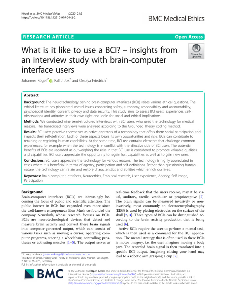 Brain-Computer Interfaces (BCIs) | PDF | Neuroscience