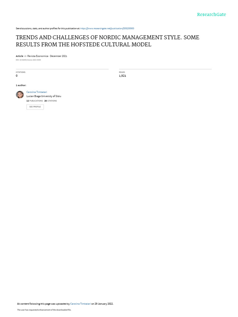 Trends and Challenges of Nordic Management Style. Some Results From The ...