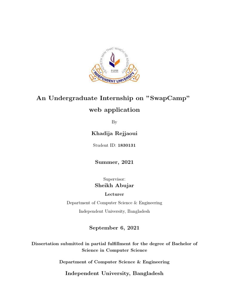 Final_Report_Internship_Summer_2021_Khadija_Rejjaoui_1830131 | PDF | Software Development ...