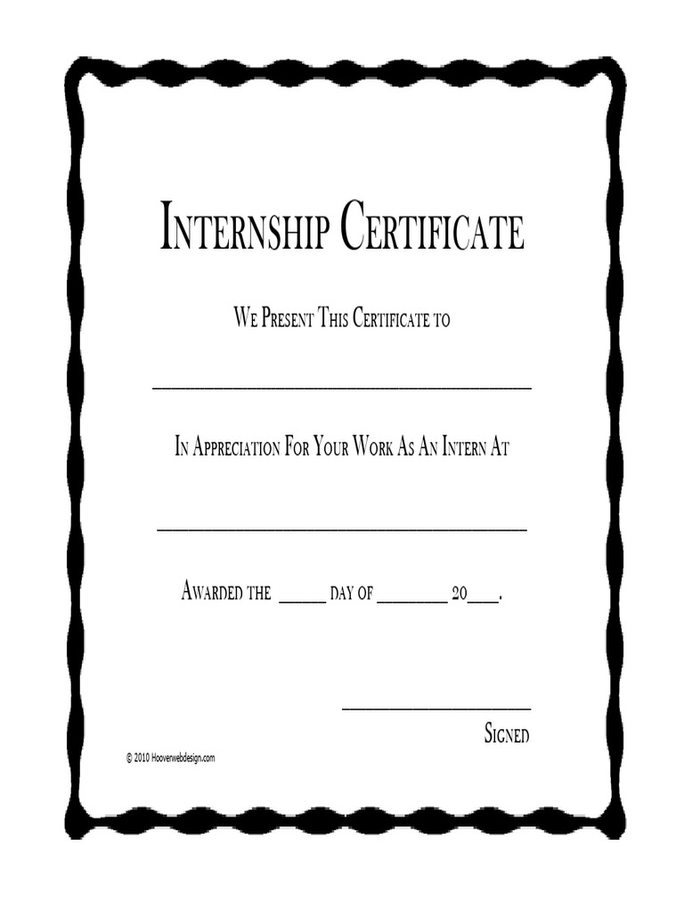 Printable Internship Certificate | PDF