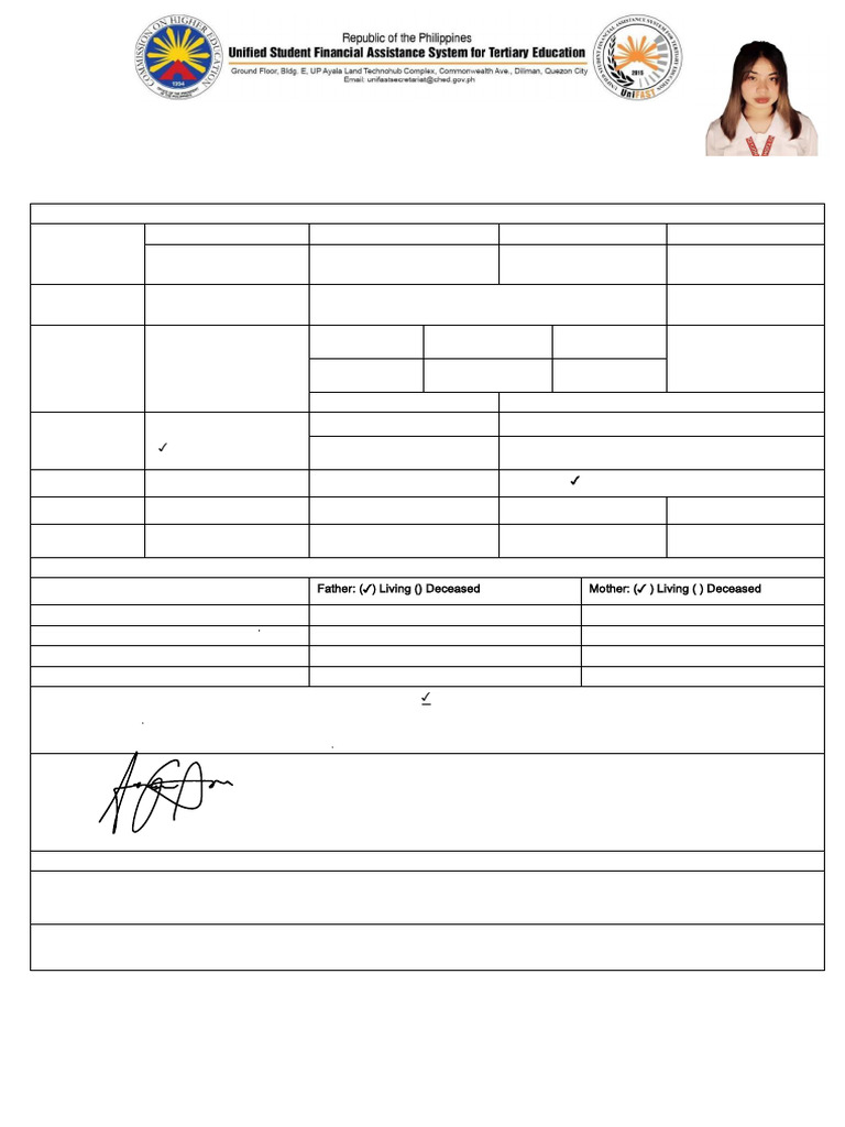 Unifast Tulong Dunong Program (Unifast-Tdp) Application Form | PDF