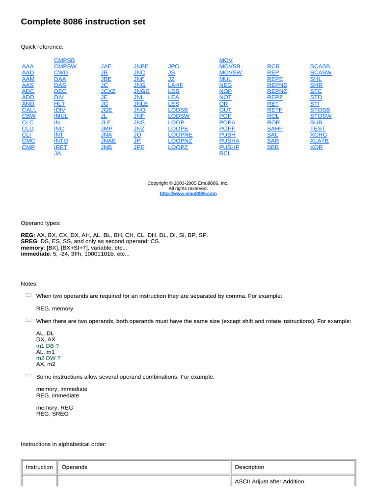 8086 | PDF | Binary Coded Decimal | X86 Architecture