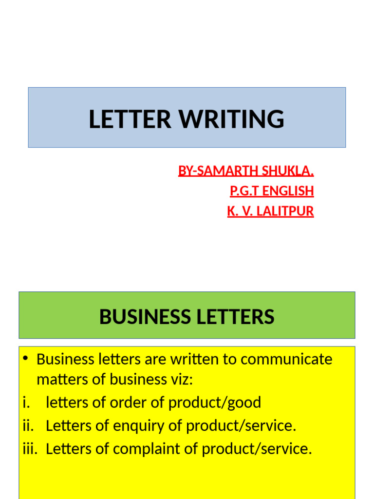 Business Letter Writing Guide | PDF