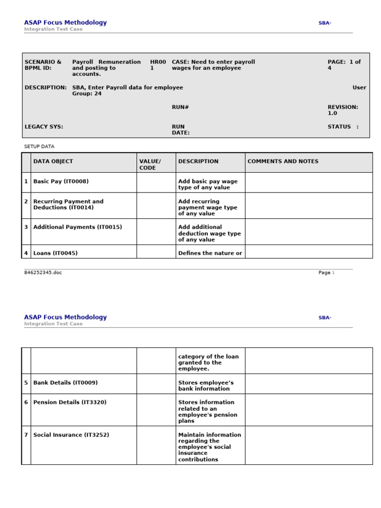 SBA-HR001-Enter Payroll Data | PDF | Payroll | Business