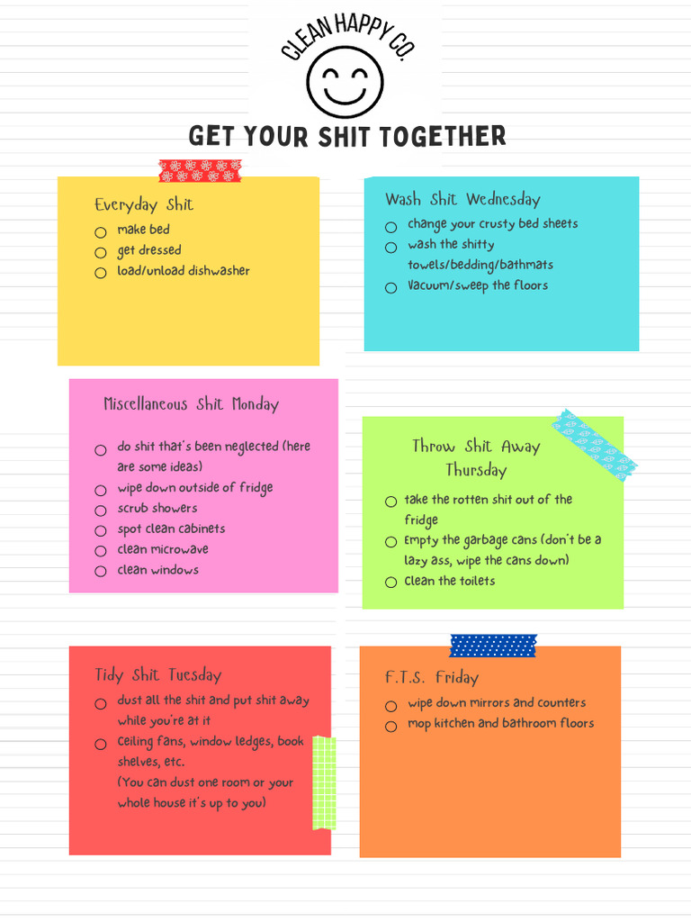 Daily Cleaning and Organization Checklist | PDF