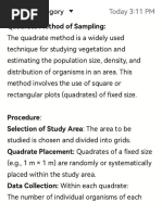 Quadrat Sampling | PDF
