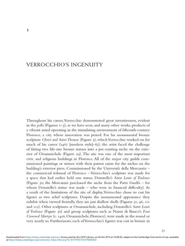 Verrocchio's Innovative Sculptural Techniques | PDF | Leonardo Da Vinci ...