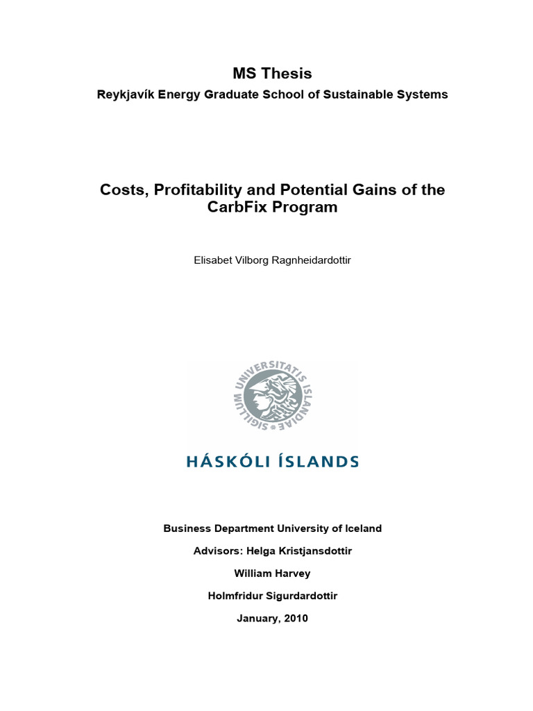 MS - Elisabet - V - Ragnheidardottir 60 ECTS | PDF | Carbon Capture And Storage | Carbon ...